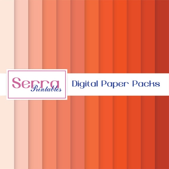 Shades of Orange Digital Paper pack | Etsy