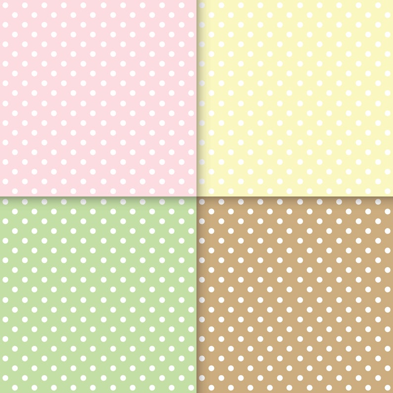 Seamless Pastel Polka Dots Patterns, Seamless Pastel Polka Dots Digital ...