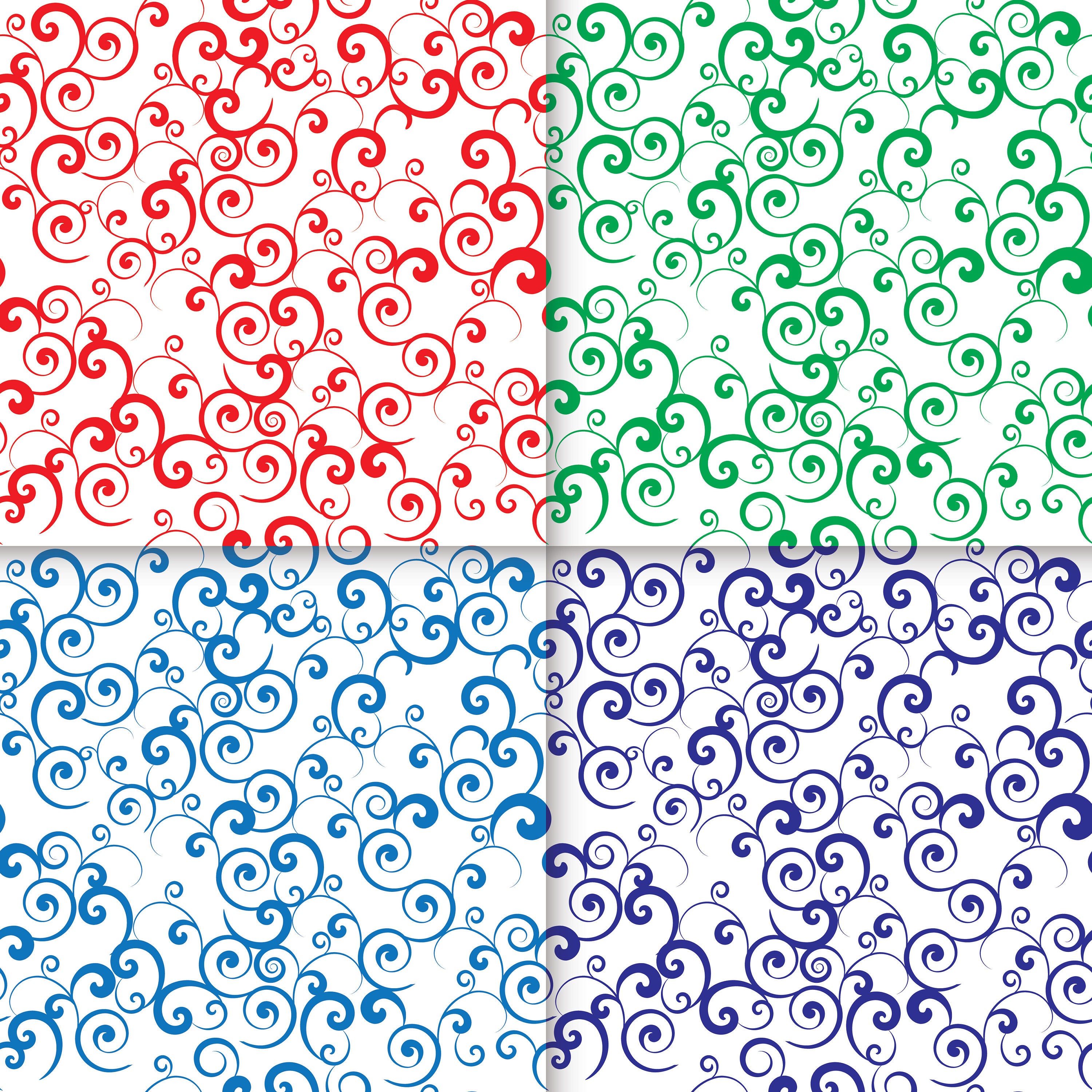 Seamless Swirls Patterns, Seamless Swirls Digital Paper, Seamless ...