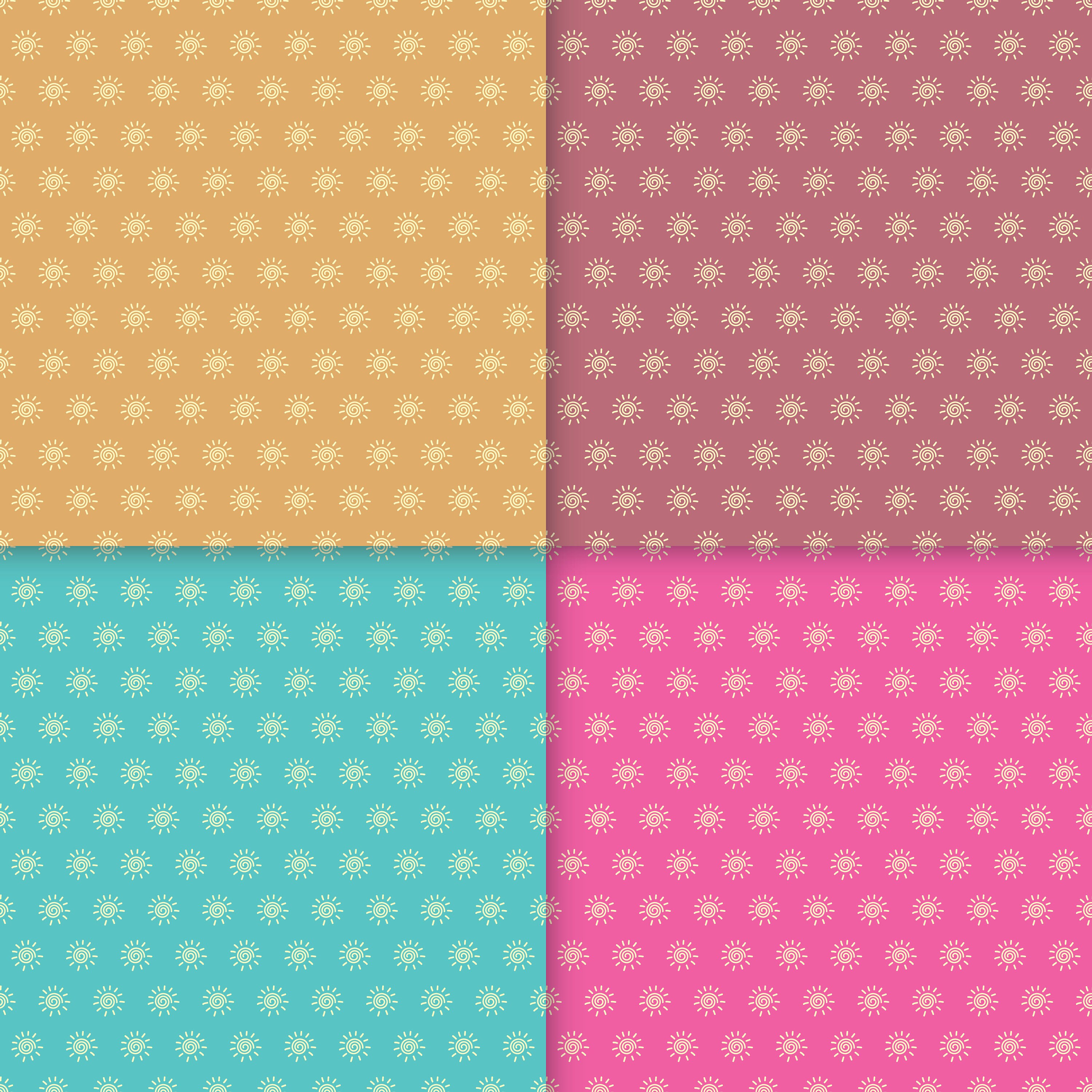 Seamless Pastel Sun Patterns, Seamless Pastel Sun Digital Paper ...