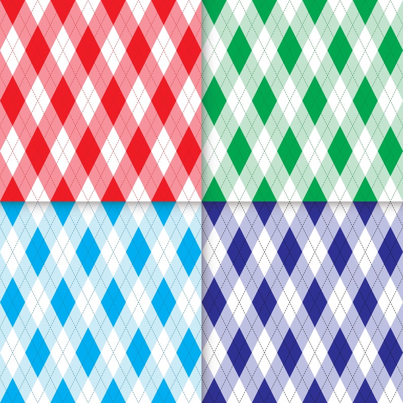Seamless Argyle Patterns, Seamless Argyle Digital Paper, Seamless ...