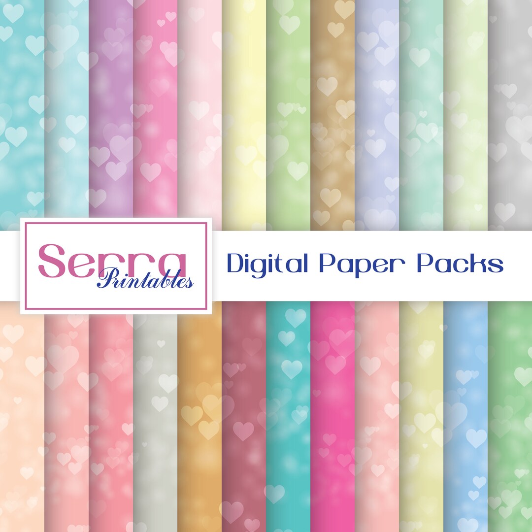 Seamless Pastel Hearts Bokeh Patterns, Seamless Pastel Hearts Bokeh ...