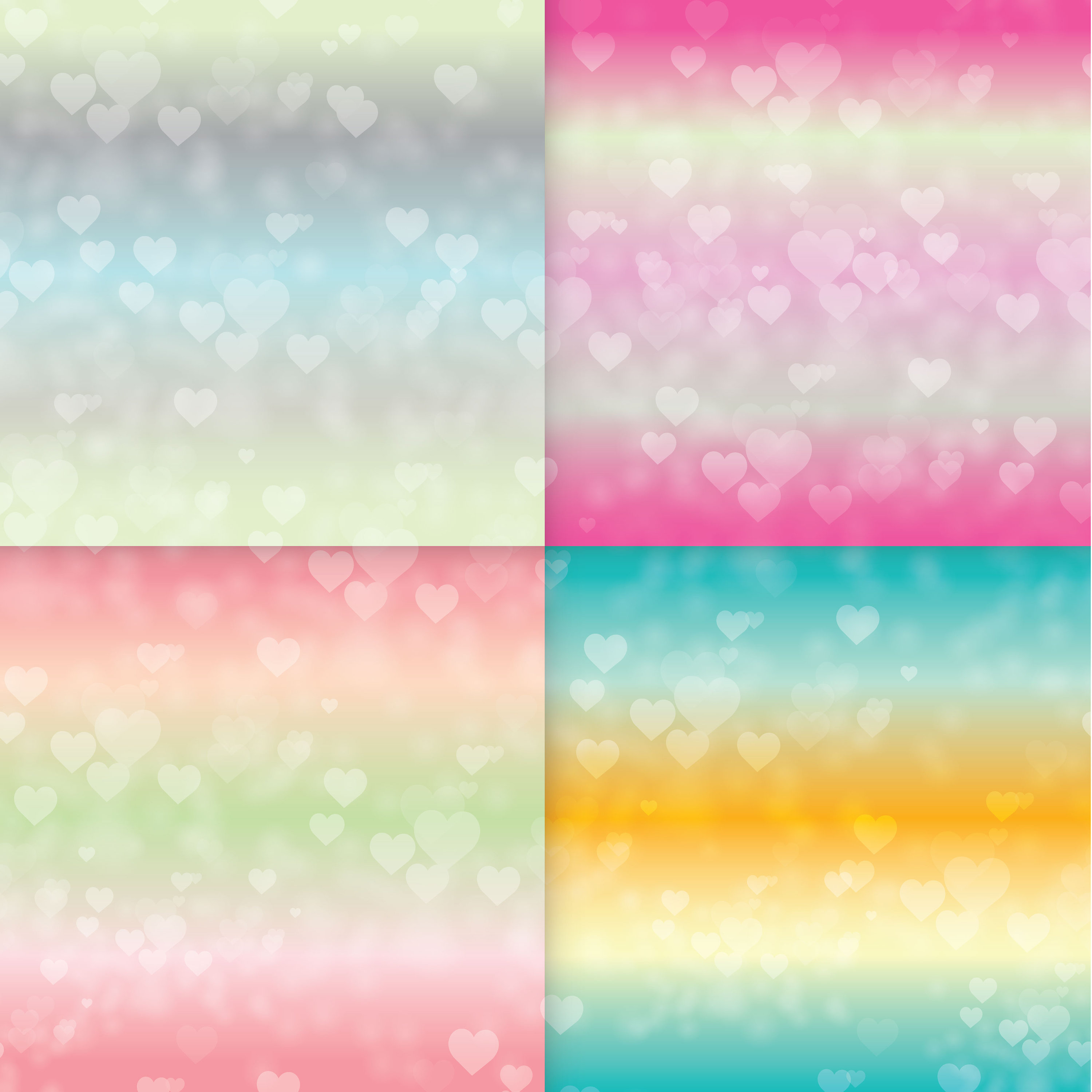 Seamless Colorful Bokeh Patterns, Seamless Colorful Bokeh Digital Paper ...