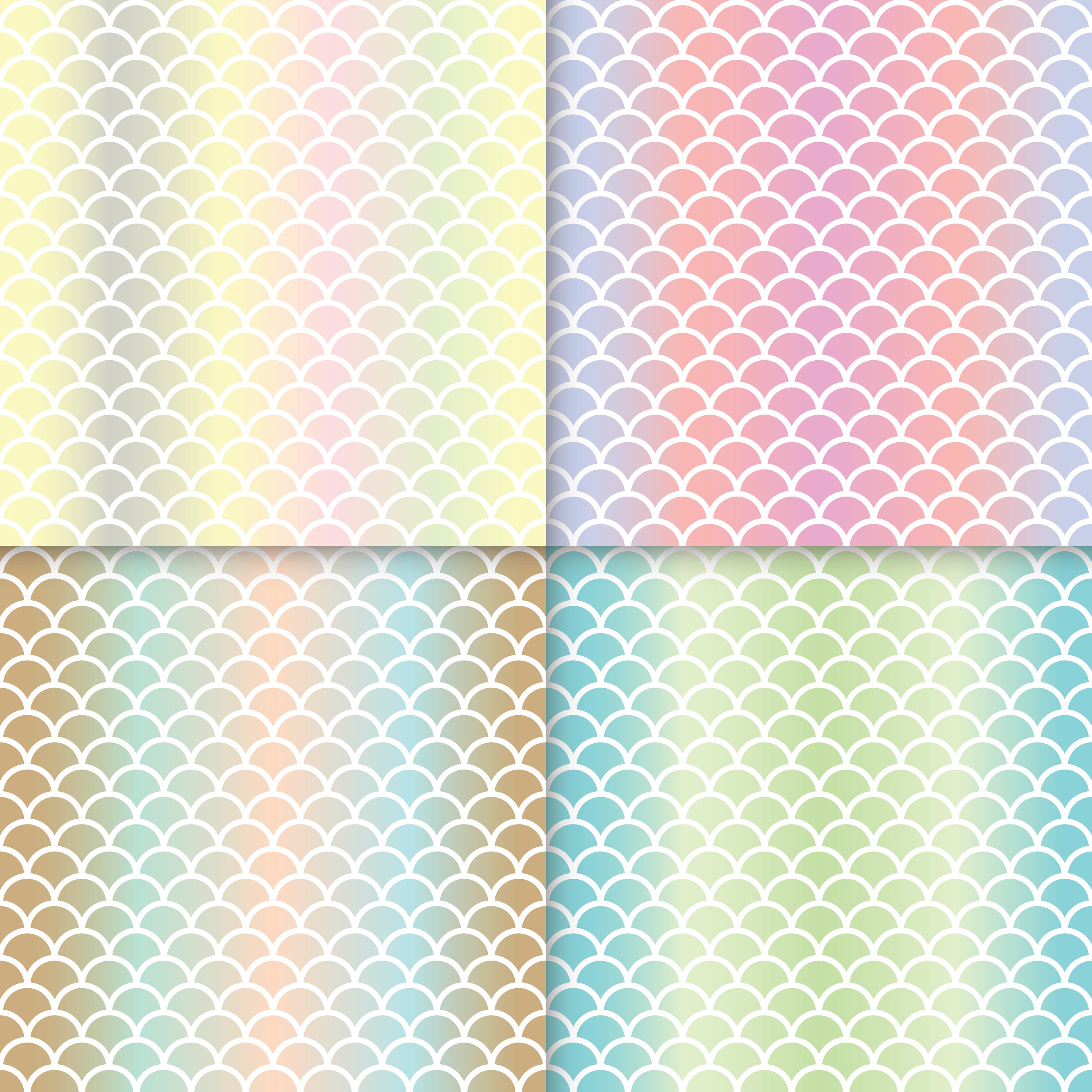 Seamless Fish Scales Patterns, Seamless Fish Scales Digital Paper ...