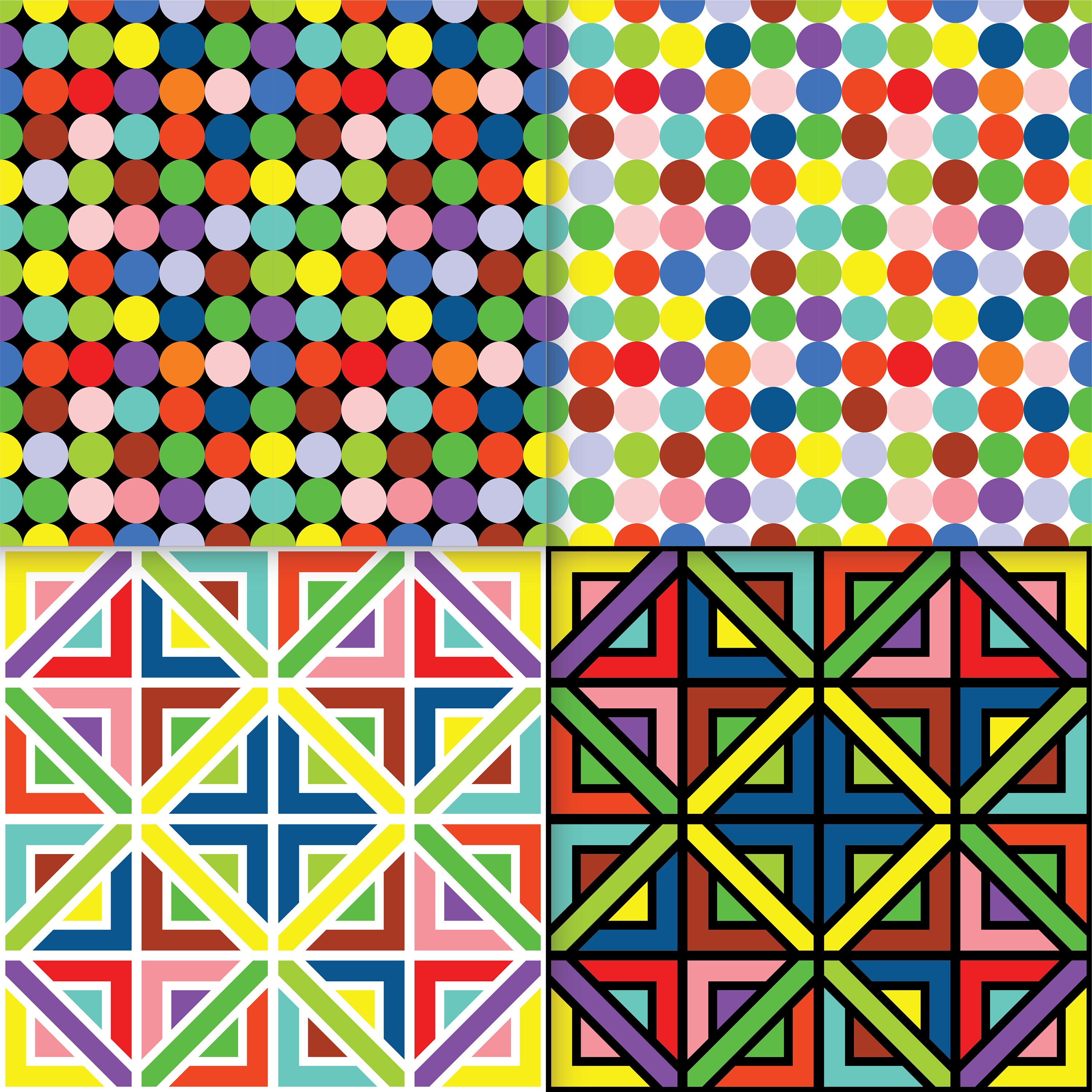 Seamless Geometric Rainbow Colors Patterns, Seamless Geometric Rainbow ...