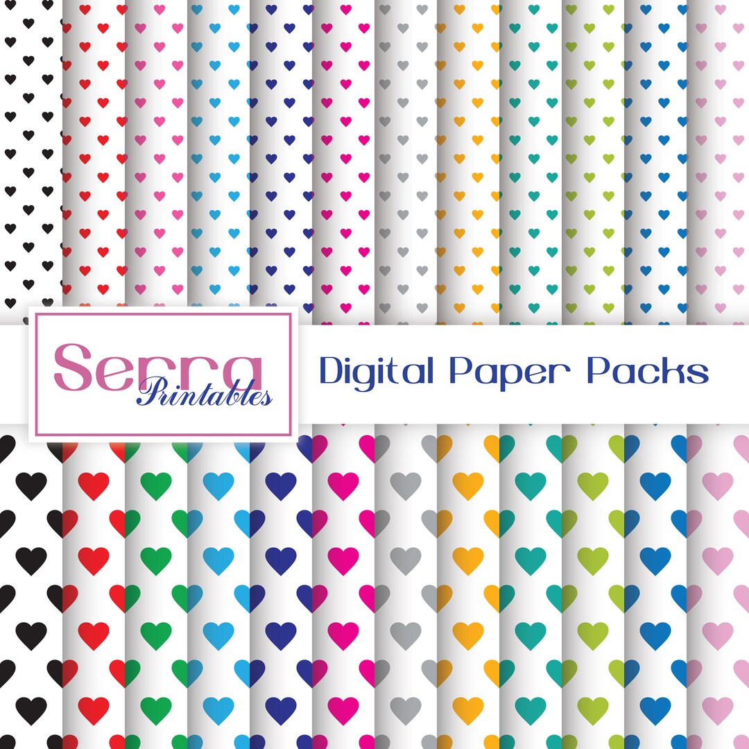 Seamless Hearts Basic Patterns Seamless Hearts Digital Paper - Etsy