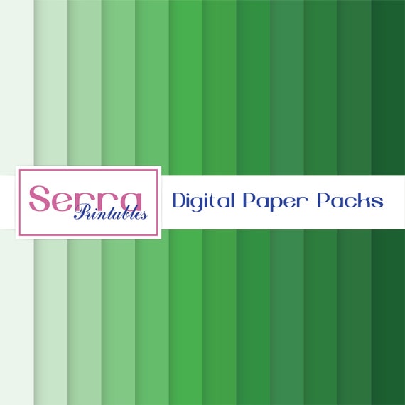 Papercraft Shades of Green Digital Paper pack Paper, Party & Kids etna ...
