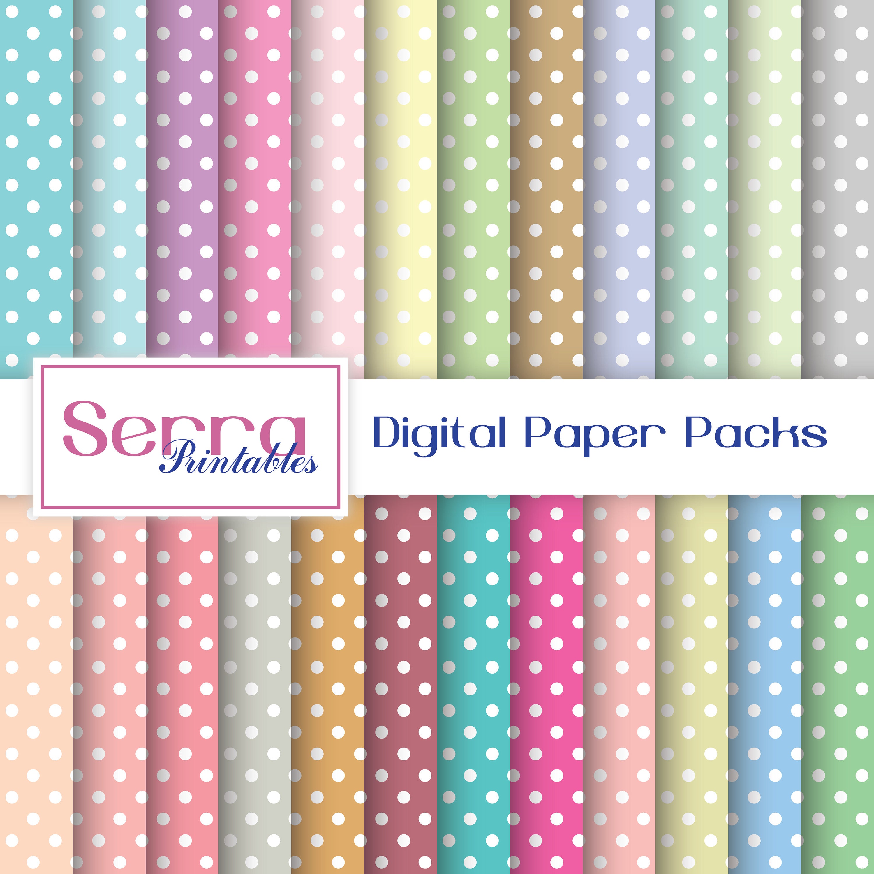 Seamless Pastel Polka Dots Patterns, Seamless Pastel Polka Dots Digital ...