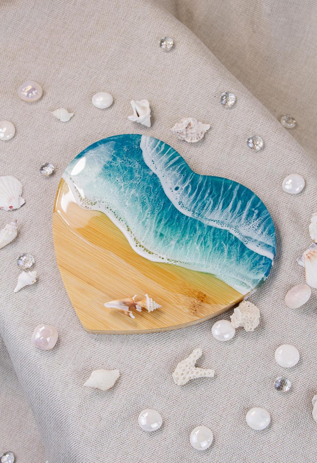 Cheese Board, Epoxy Resin Ocean Art, Beach Resin Decor, Resin Artwork ...