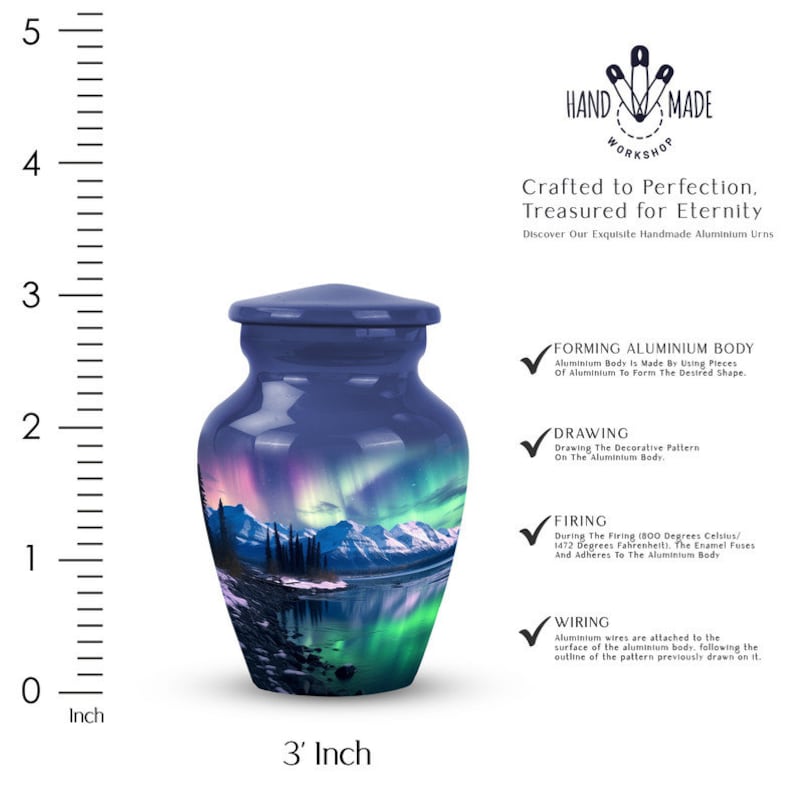 Majestic Northern Lights Memorial Urn A Tribute to Serenity Engrave ...