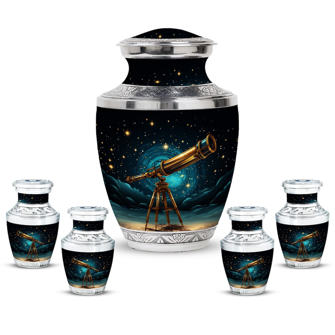 Personalized Telescope Starry Night Sky Small Urns for Human Ashes ...