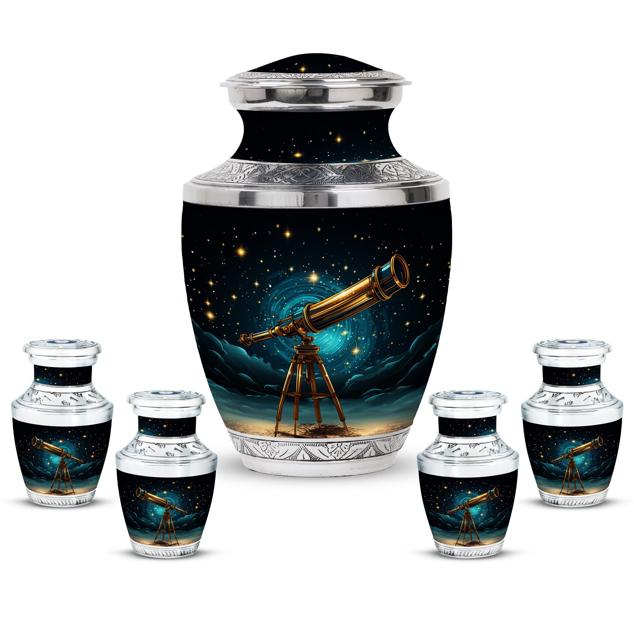 Personalized Telescope Starry Night Sky Small Urns for Human Ashes ...