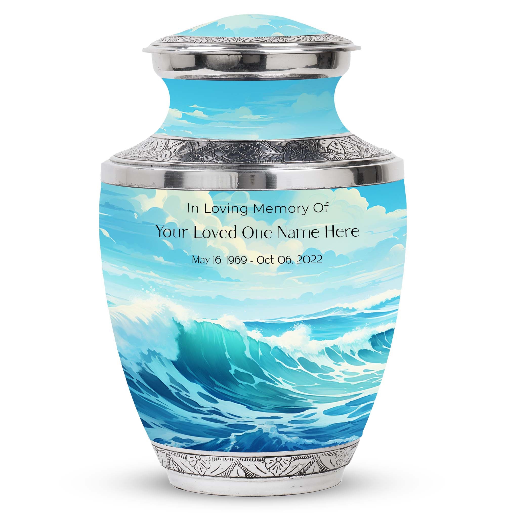 Ocean Waves Nautical Serene Waves Memorial Cremation Urns for Human ...