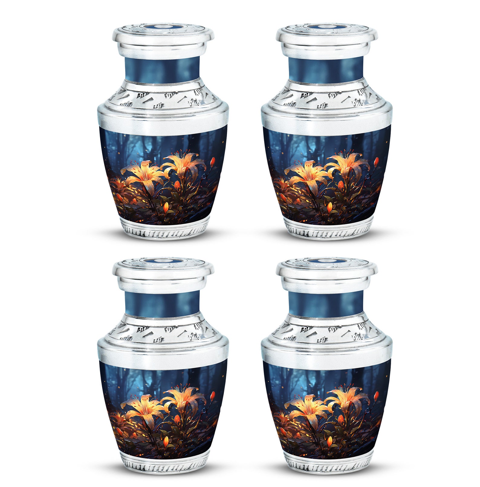 Handcrafted Yellow Lily Cremation Keepsake Memorial Urns 1-200 Cubic ...