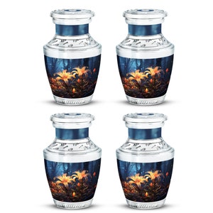 Handcrafted Yellow Lily Cremation Keepsake Memorial Urns 1-200 Cubic ...