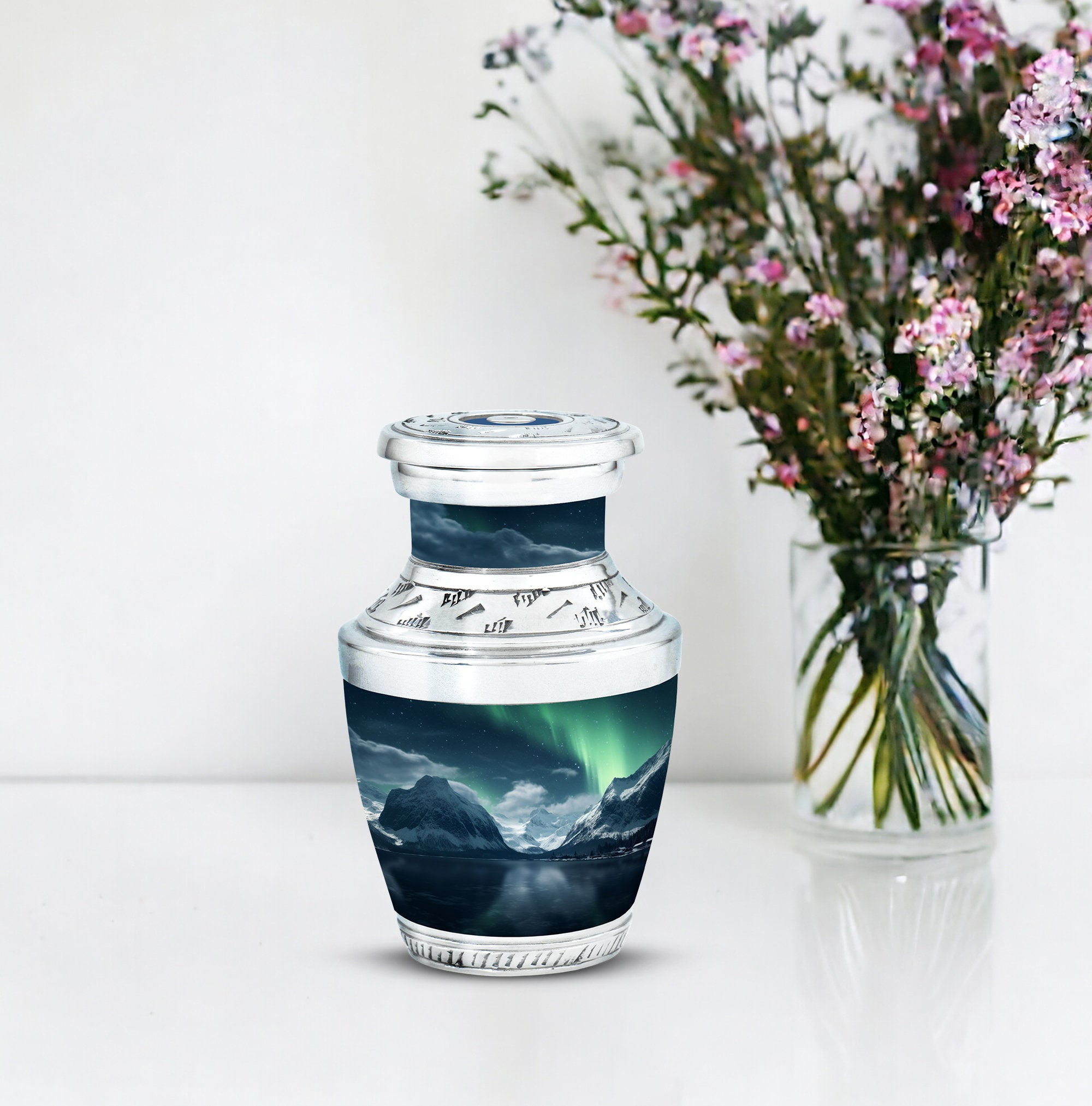 Aurora Borealis Northern Lights Small Urn Nature Inspired Enchanted ...