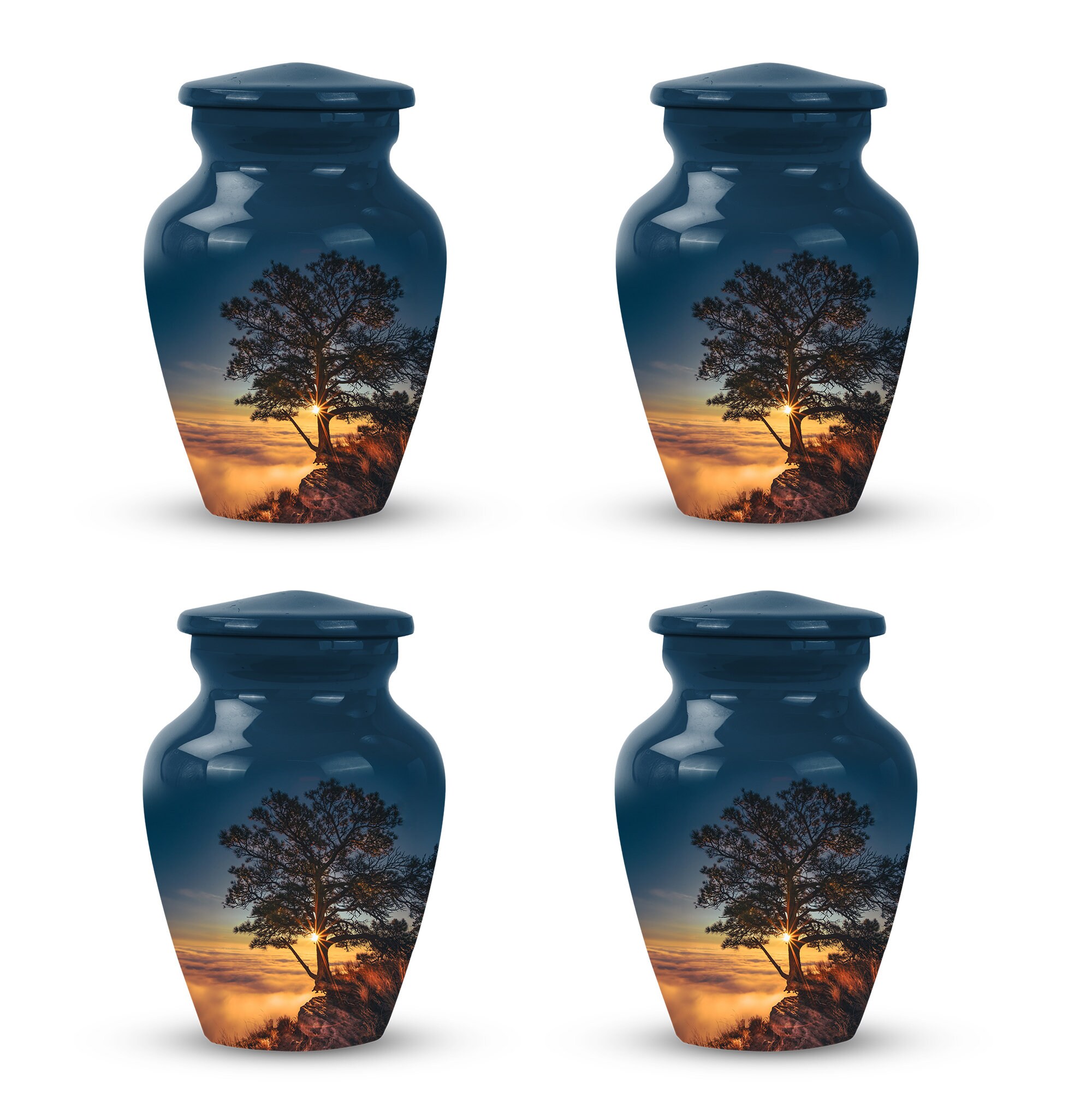 Nature-inspired Aluminum Urn With Sunset Tree Adult Male Dad, 1-200 ...