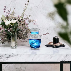 Engraved Ocean Wave Surfer Funeral Urn for Human Ashes Adult Upto 200 ...
