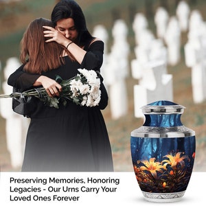 Handcrafted Yellow Lily Cremation Keepsake Memorial Urns 1-200 Cubic ...