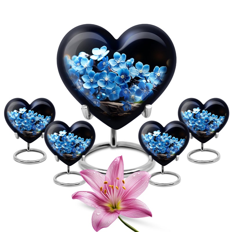 Midnight Blue Heart Flowers - Etsy