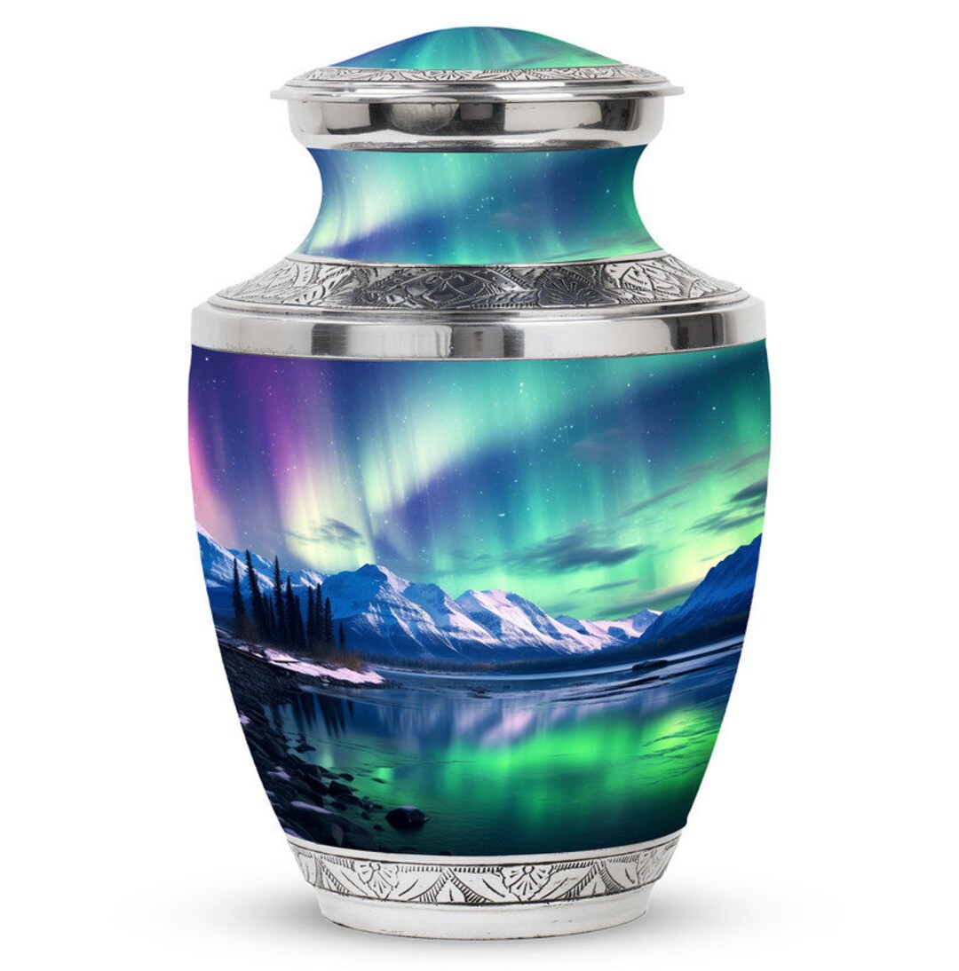 Majestic Mountains & Aurora Northern Lights Beloved Keepsake Urn ...