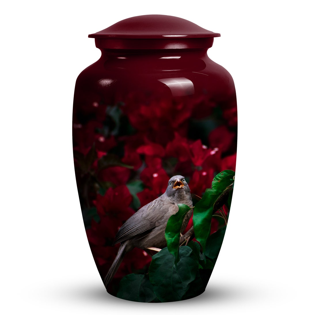 Handcrafted Red Aluminum Bird Urn for Dad 1-200 Cubic Inch Adult Ashes ...