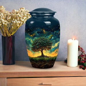 Mystic Tree Galaxy Urn: Enchanted Forest Cremation Urn for Adult Female ...