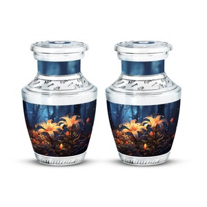 Handcrafted Yellow Lily Cremation Keepsake Memorial Urns 1-200 Cubic ...