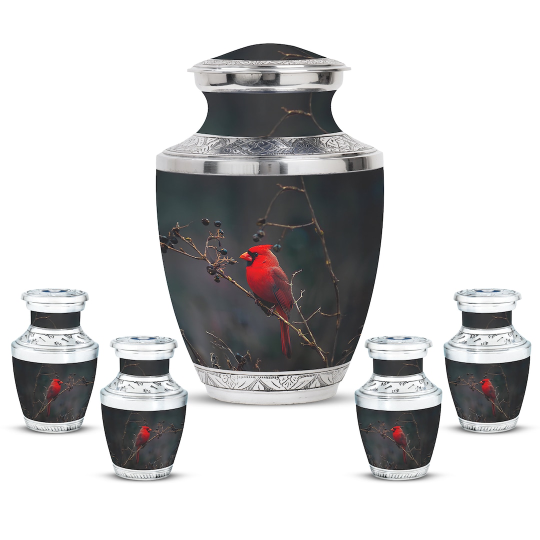 Personalized Memorial Urn for Ashes Cardinal Bird Design Custom ...