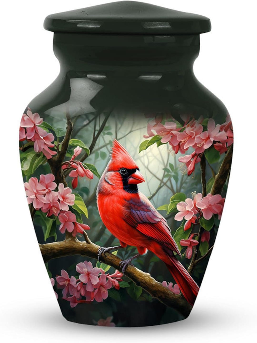 Custom Engraved Cardinal Bird Memorial Urn Upto 200 Cubic Inches Nature ...