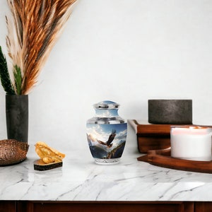 Cremation Urn Blue Valley Eagle Keepsake Drop Urn Elegant Memorial for ...