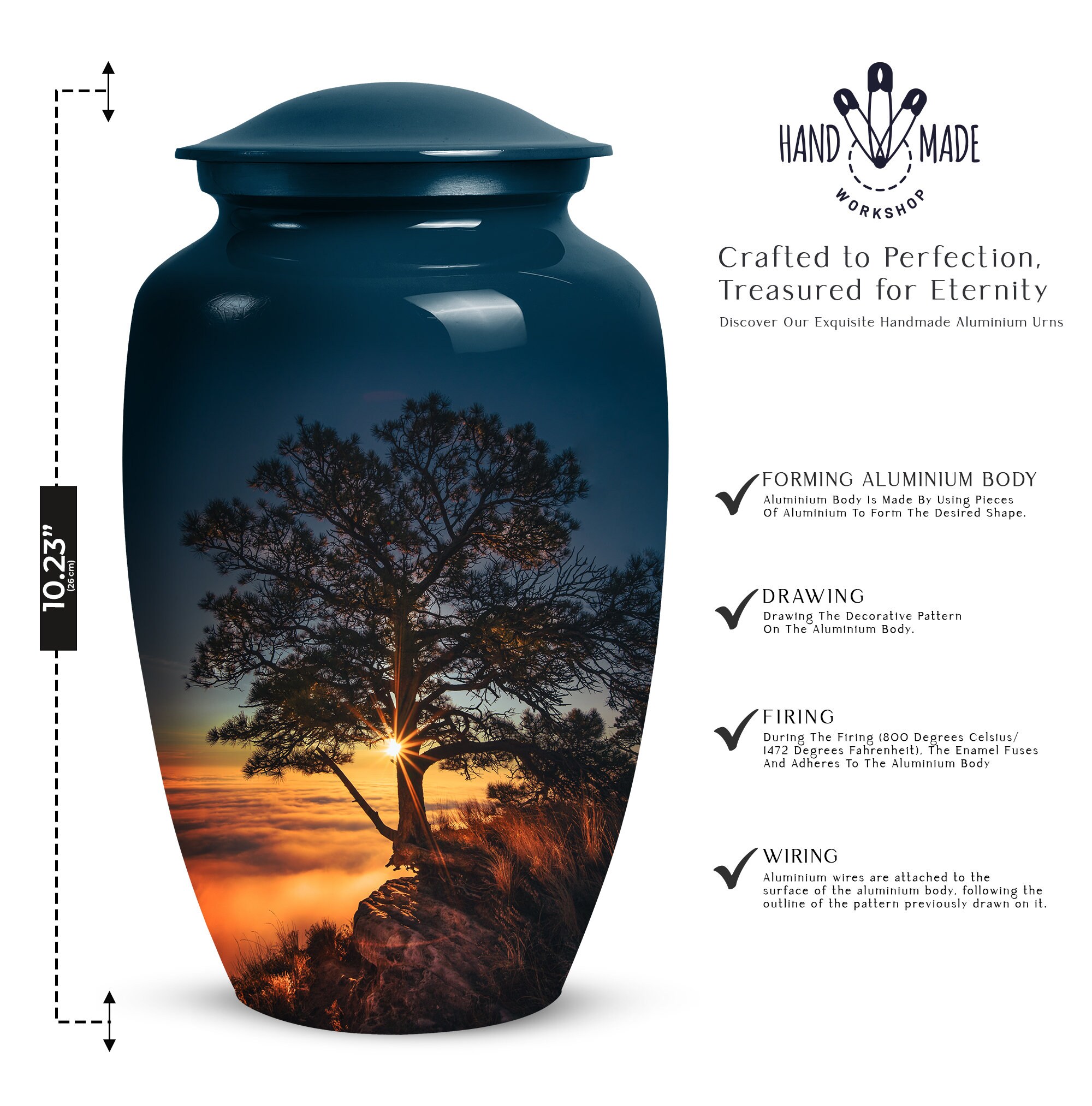 Nature-inspired Aluminum Urn With Sunset Tree Adult Male Dad, 1-200 ...