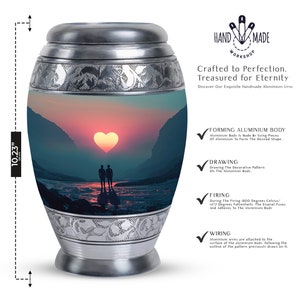 Handcrafted Love Couples Funeral Ashes Urn - Romantic Sunset Heart ...