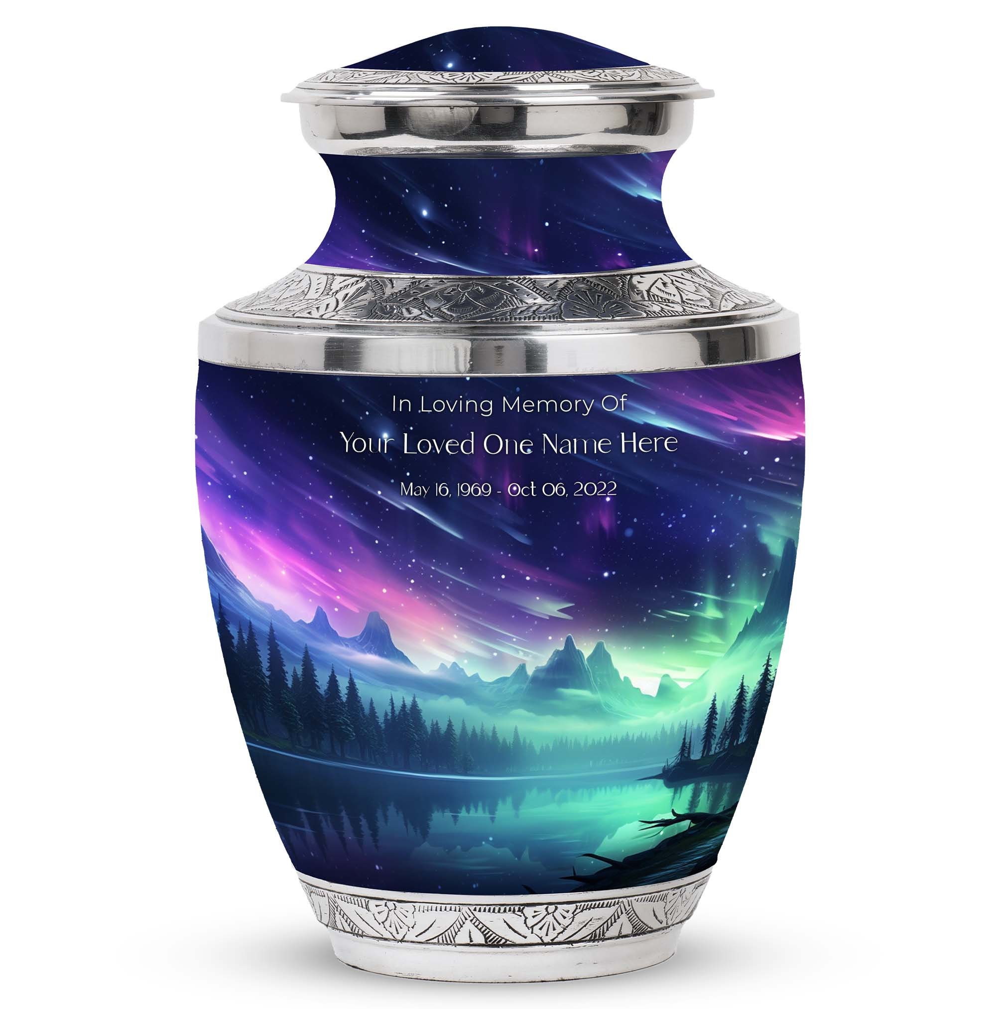 Aurora Borealis Cremation Urn Northern Lights Memorial Urn for Ashes ...