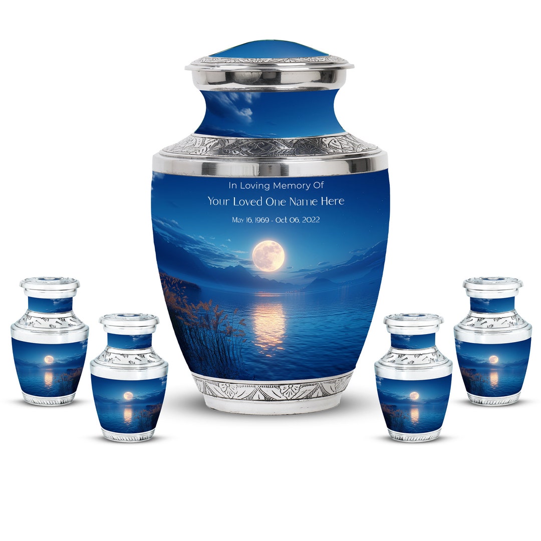 Handmade Night Sky Memorial Funeral Urns - Customizable Deep Blue ...