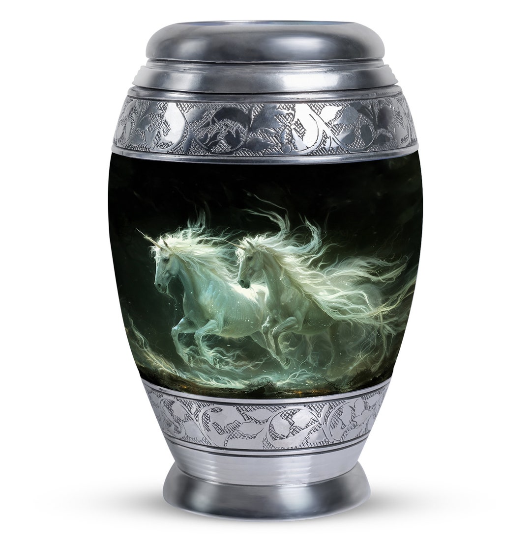 Handcrafted Glowing Mystical Unicorn Urn for Ashes for Women Upto 200 ...