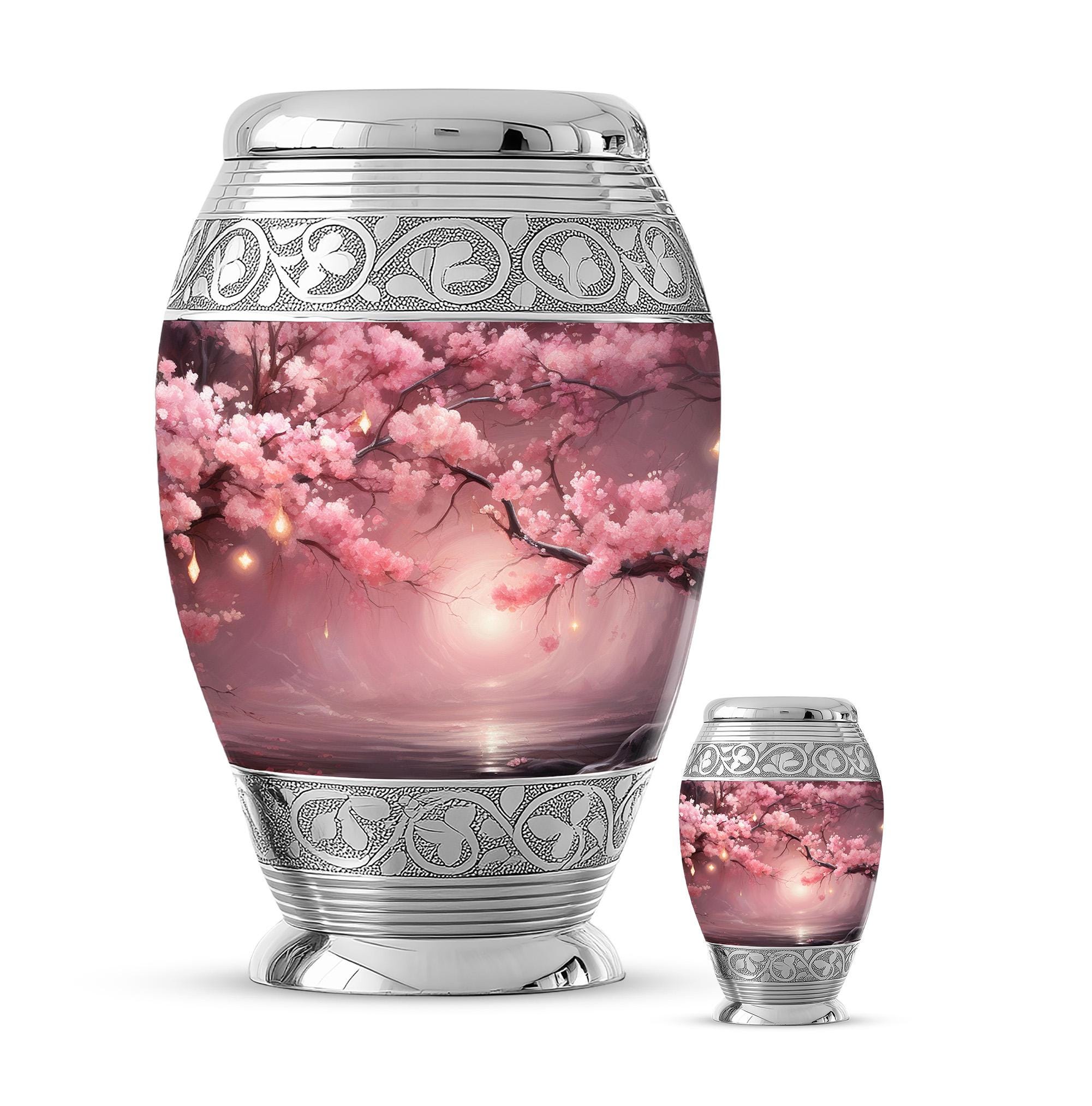 Handmade Pink Floral Spring Cremation Urn for Human Ashes Upto 200 ...