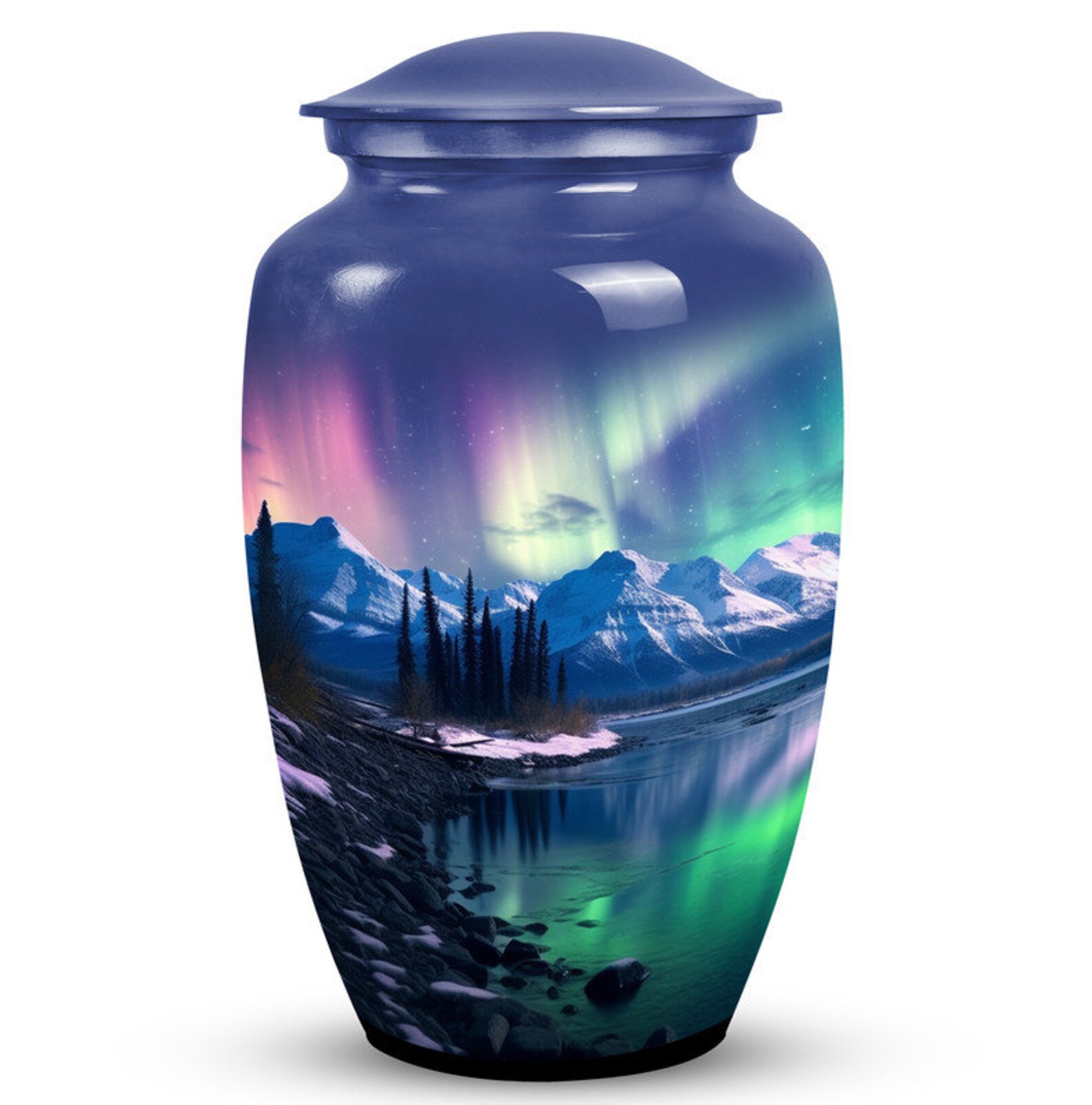 Majestic Northern Lights Memorial Urn A Tribute to Serenity Engrave ...