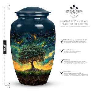 Mystic Tree Galaxy Urn: Enchanted Forest Cremation Urn for Adult Female ...