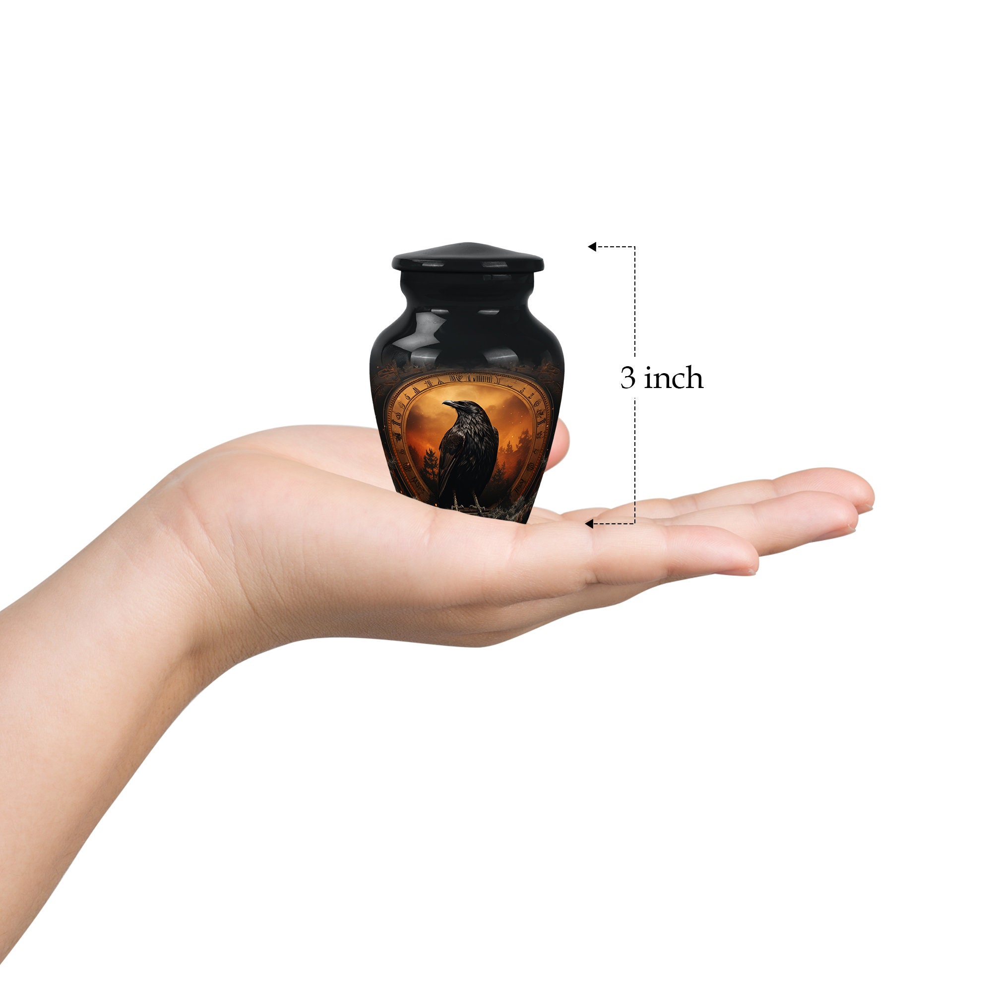 Midnight Raven Mystical Funeral Urns Midnight Black With Twilight ...