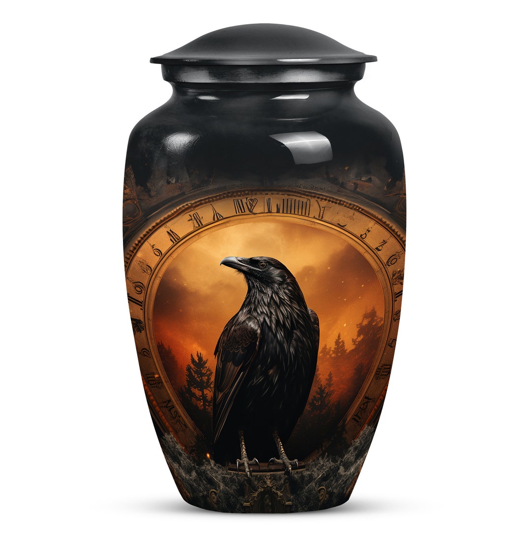 Midnight Raven Mystical Funeral Urns – Midnight Black With Twilight ...