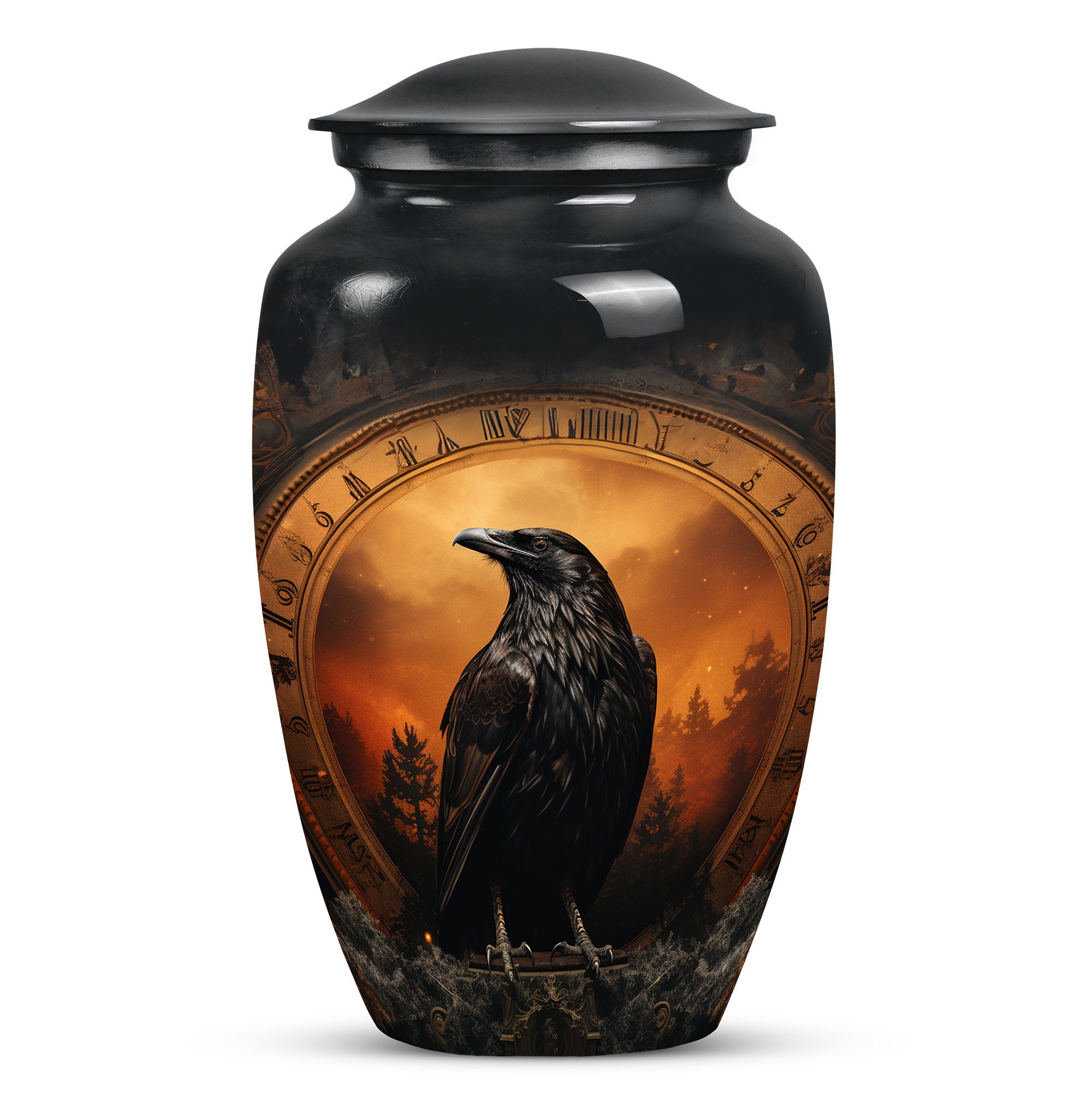 Midnight Raven Mystical Funeral Urns – Midnight Black With Twilight ...