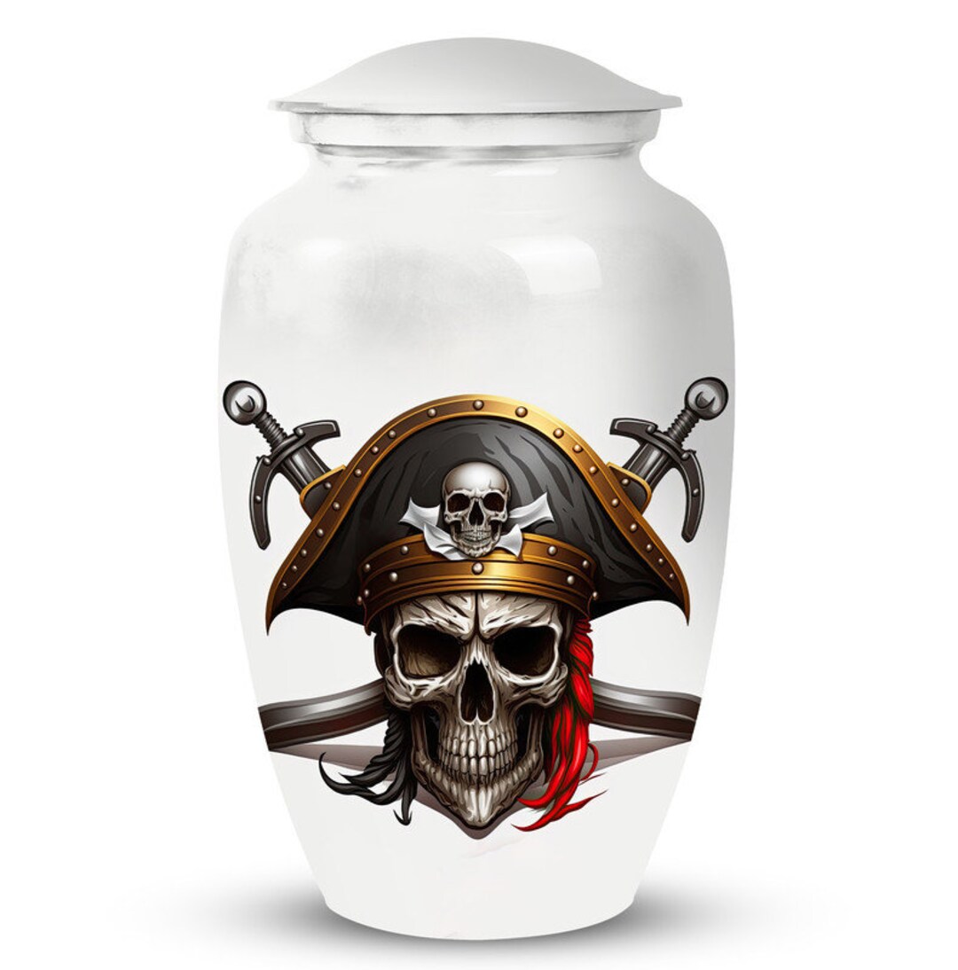 Pirate-themed Decorative Urn - Vintage Nautical Cremation Urn for Ashes ...