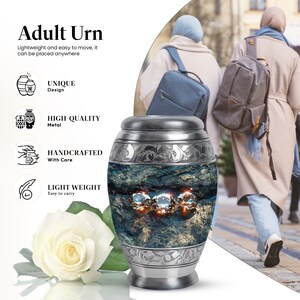 Sparkling Blue Marble Urn With Diamonds Upto 200 Cubic Inches Beautiful ...