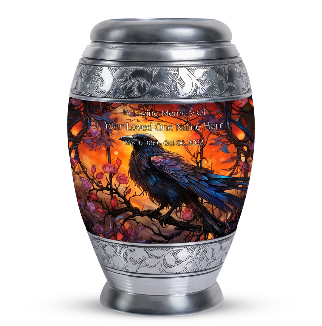 Artistic Raven Sunset Bird Cremation Urns for Ashes Adult Female Mom ...