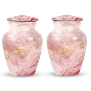 Handcrafted Pink and Gold Decorative Large Ashes Urn Upto 200 Cubic ...