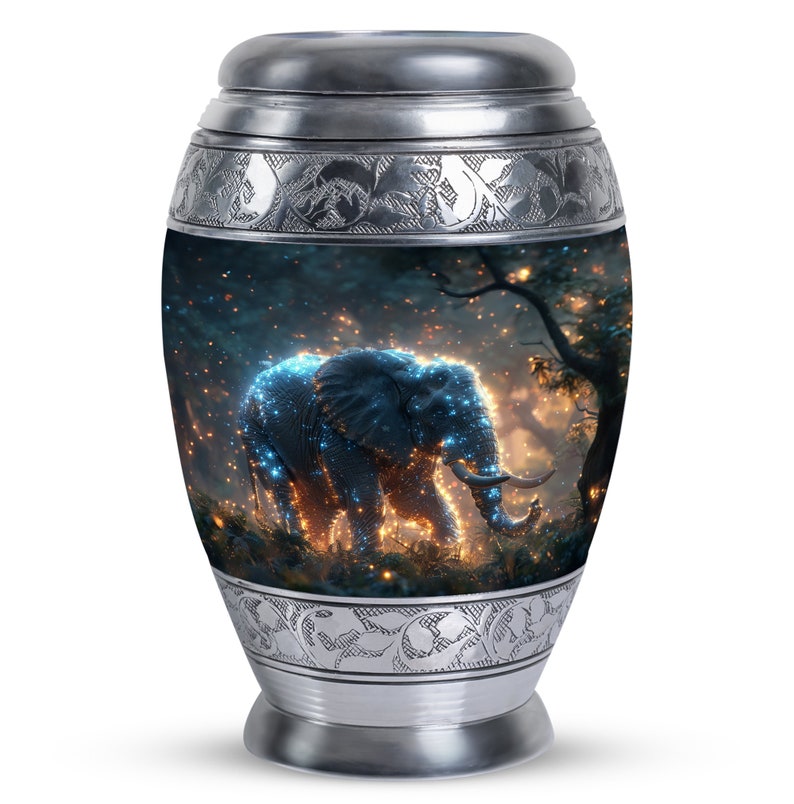 Mystical Forest Starry Night Glow Elephant Small Urns for Human Ashes ...
