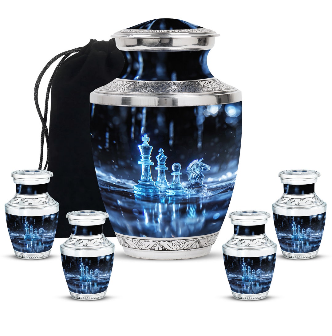 Royal Chess King Ash Urn - Urns for Human Ashes Adult Male Upto 200 ...