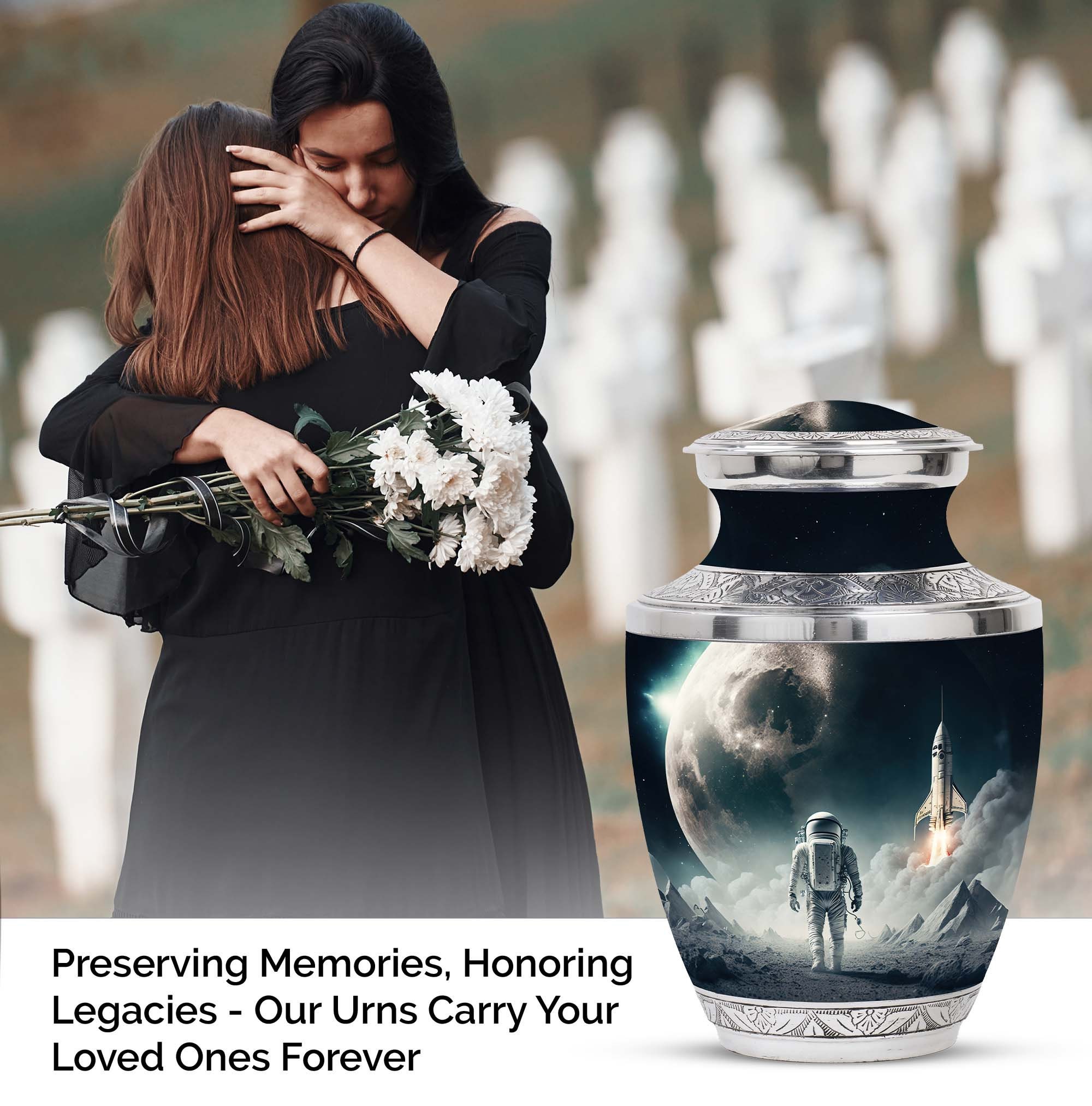 Astronaut Themed Cremation Urn for Ashes Small Urns for Human Ashes ...