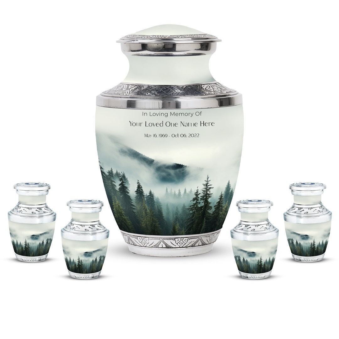 Nature Forest Whisper Customizable Cremation Funeral Urn With Silver ...